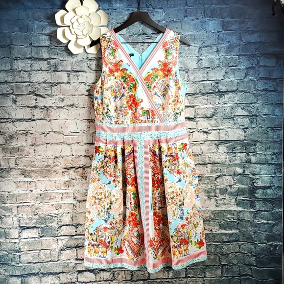 Talbots | Dresses | Talbots Summer In Paris Boho Retro Style Dress With ...